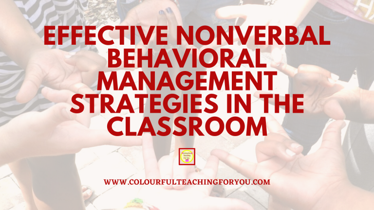Four Effective Nonverbal Behavioral Management Strategies In The ...